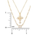 JS Jessica Simpson Gold Plated Sterling Silver CZ and Pearl Cross ...