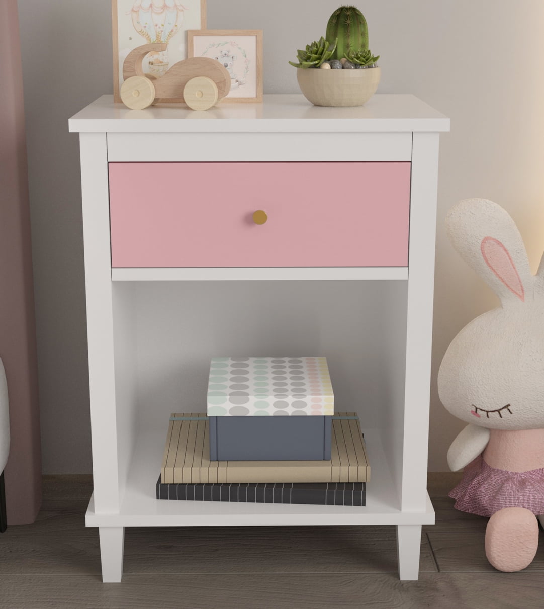 Canddidliike Minimalist and Practical Wooden Nightstand, End Table with ...