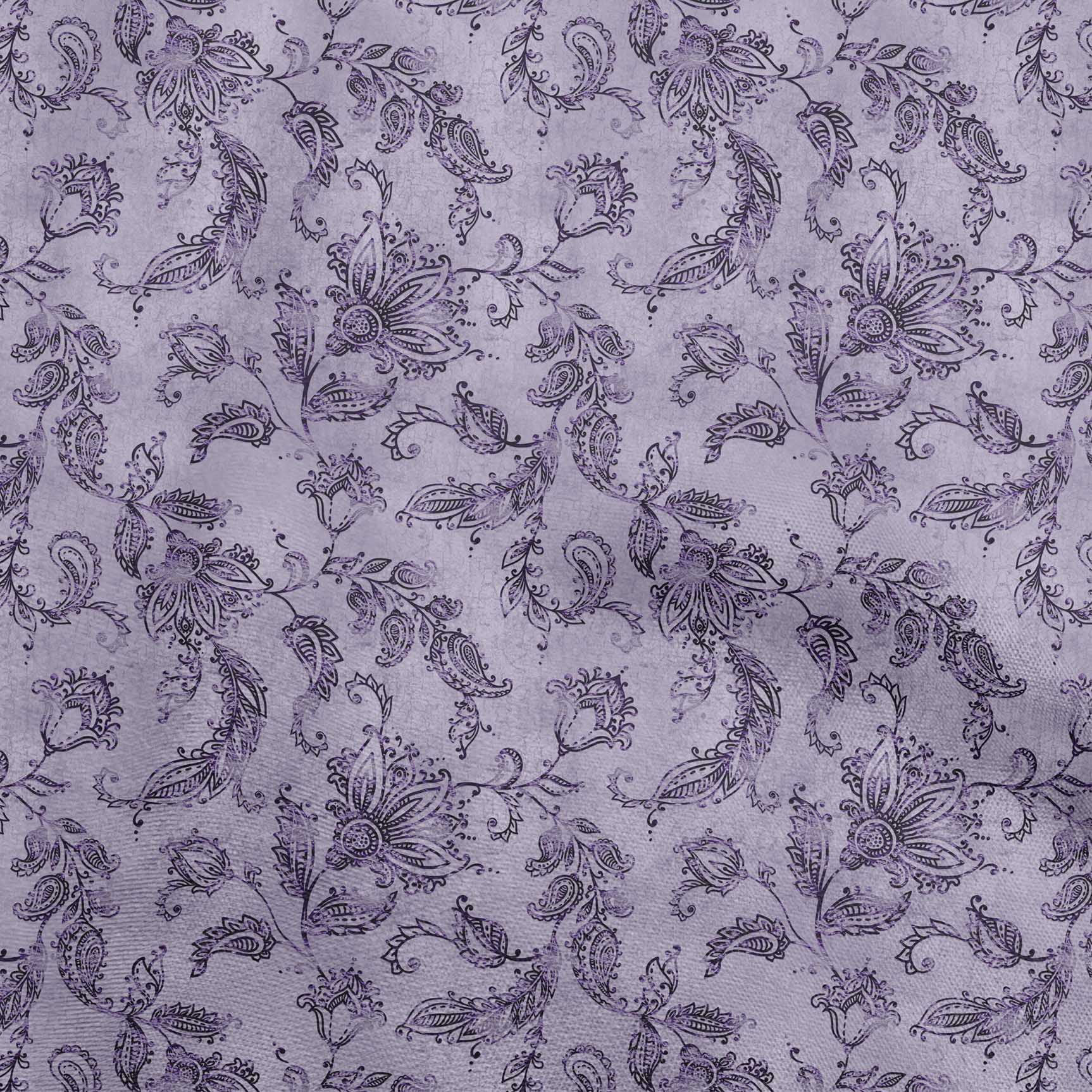 oneOone Cotton Flex Violet Fabric Jacobean Floral Diy Clothing Quilting ...