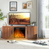 Costway 58'' Fireplace TV Stand Entertainment Console W/ 18'' Electric ...