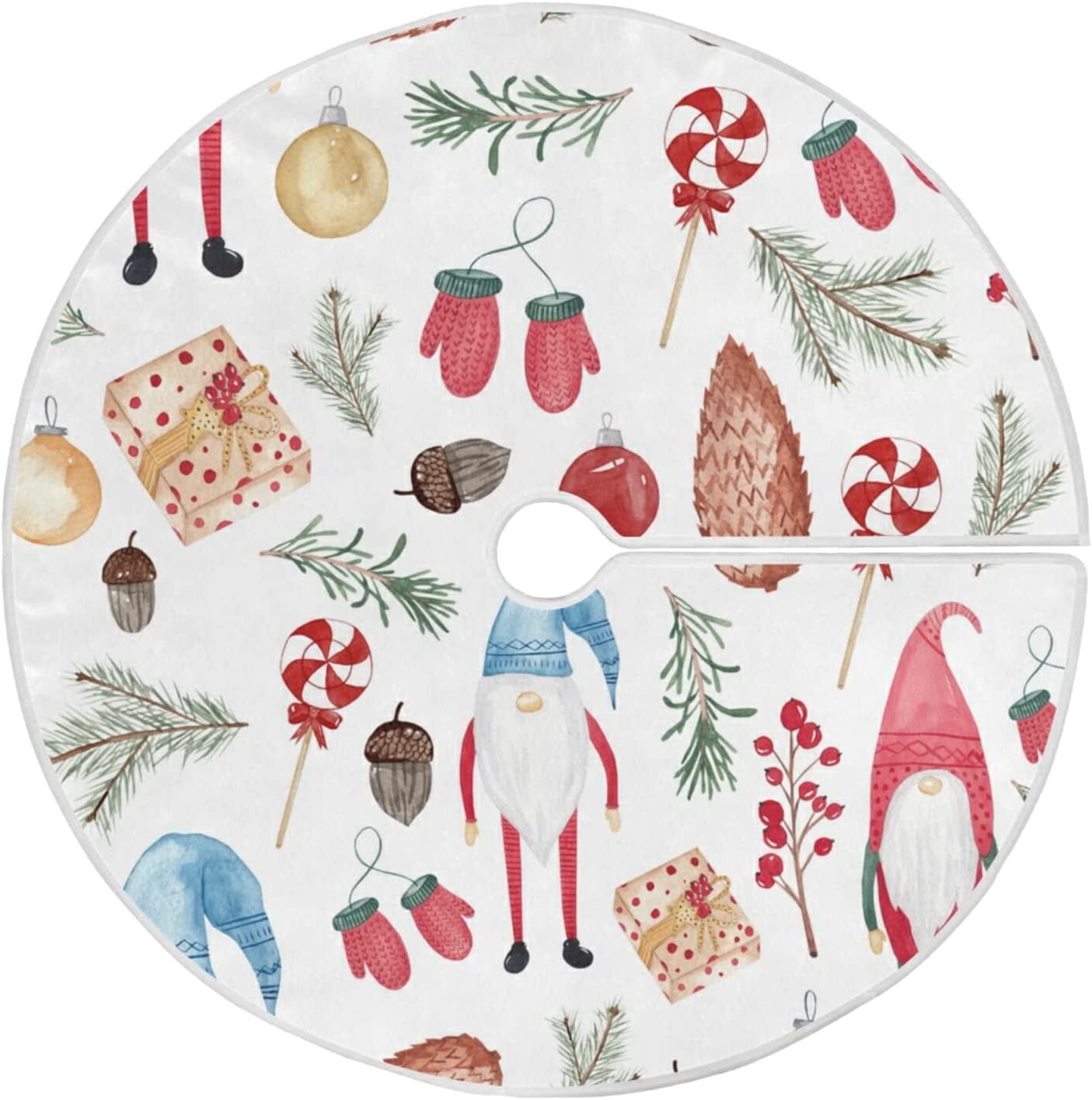 FMSHPON Gnomes Toys Gifts Mittens Xmas Christmas Tree Skirt Stand Mat ...