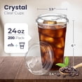 200 Pack 24 oz Clear Plastic Cups with Strawless Sip Lids, Disposable ...