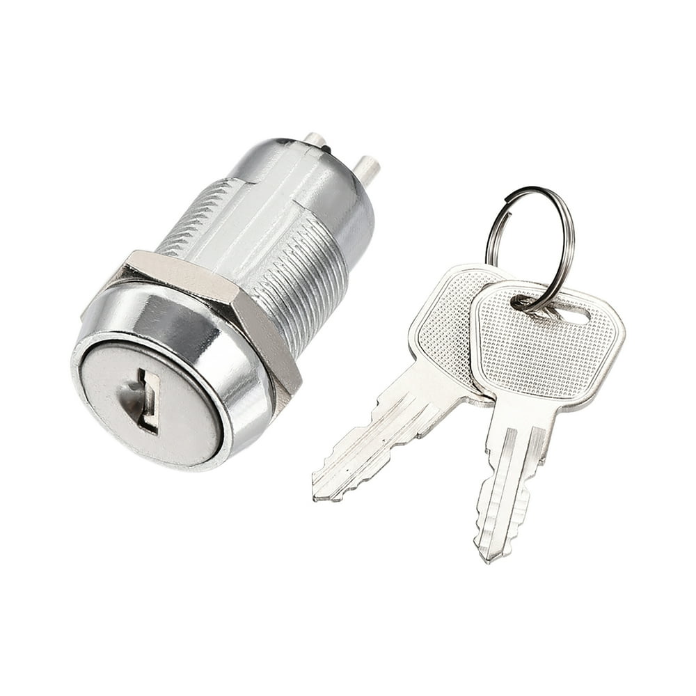 19mm 2 Positions Key Locking Push Button Switch With 2 Keys ON-OFF ...