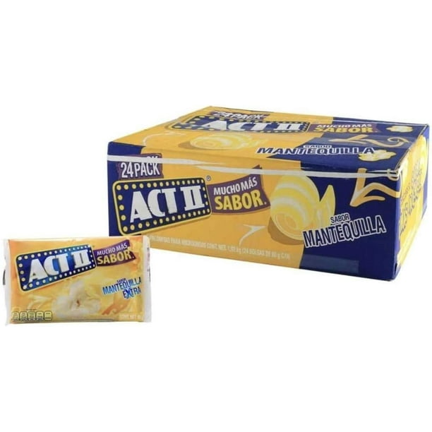 PALOMITAS DE MAIZ PARA MICROONDAS ACT II SABOR MANTEQUILLA CAJA DE 1.92 ...