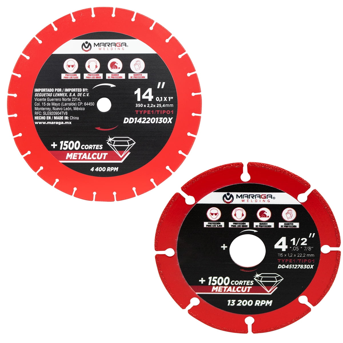 Disco de Diamante 14 Pulgadas con el Disco de Diamante 4-1/2 Pulgadas ...