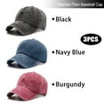 3 Pack Washed Plain Vintage Baseball Cap Cotton Adjustable Twill Bulk ...