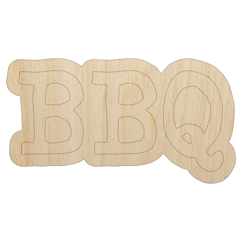 BBQ Fun Text Wood Shape Unfinished Piece Cutout Craft DIY Projects - 4. ...