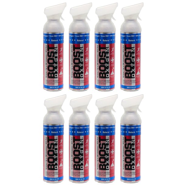 8 Pack 10L Boost Oxygen Stars/Stripes Pure Canned Oxygen Canister ...