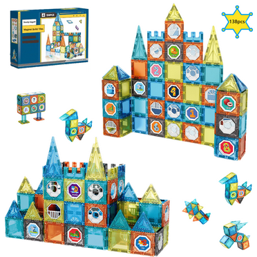 Kids Magnetic Tiles Toys, 100Pcs 3D Magnetic Building Blocks Tiles Set ...