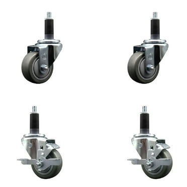 CasterHQ Wheel Master - Retractable Leveling Machine Stem Casters - 4 ...