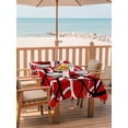 Abstract Wave Line Rectangle Outdoor Tablecloth with Umbrella Hole ...