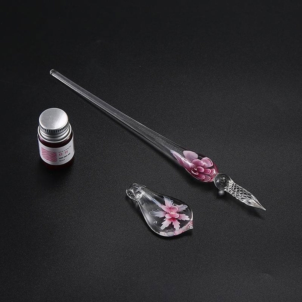 Bueautybox Handmade Glass Dipped Pen Set - Crystal Signature Pen with ...