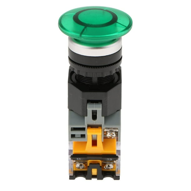 Interruptor de Botón Pulsador Momentáneo 1NO1NC Tapa Redonda LED Soledad 22 mm 0,86 pulgadas ...