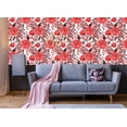 MuralsPrint Red Botanical Peonies Peel & Stick Wallpaper, Removable ...