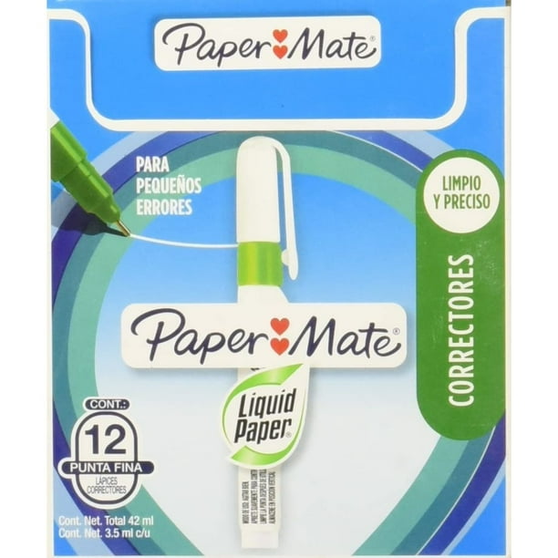 Corrector líquido Paper Mate Tipo Pluma en Tamaño Pequeño, 3.5 ml ...