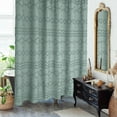 Boho Fabric Shower Curtain Green Striped Polyester Bathroom Shower ...