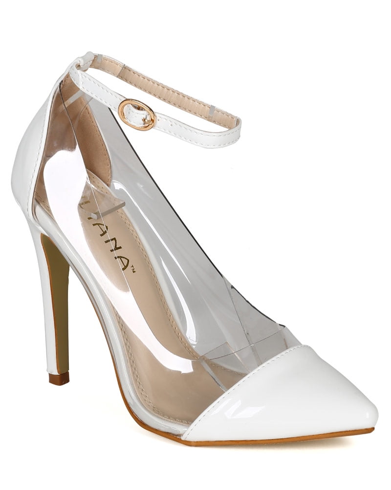 Liliana Olga-1A New Women Patent Lucite Pointy Toe Stiletto Heel Pump ...