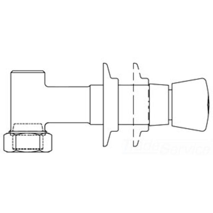 T&S BRASS B-1029-UCP CONCEALED STRAIGHT VALVE, METERING, VANDAL ...