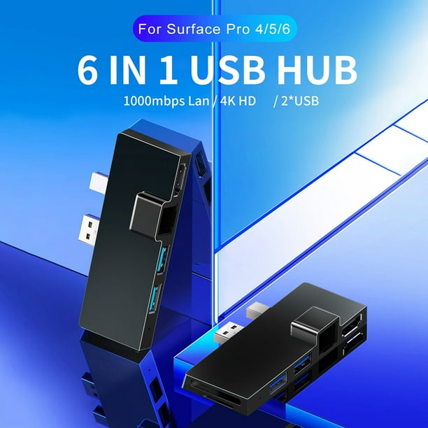 Para Surface Pro 4/5/6 Docking Station Hub compatible con HDMI (negro ...