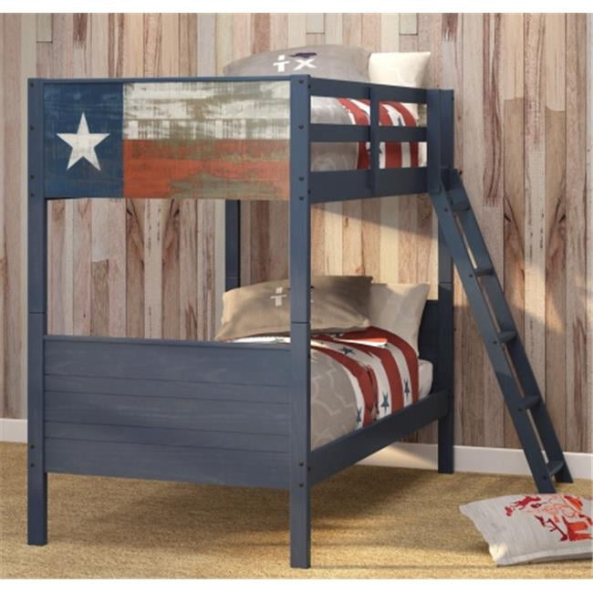 Pivot Direct PD-1845-TTB Lonestar Twin over Twin Size Bunk Bed - Blue ...