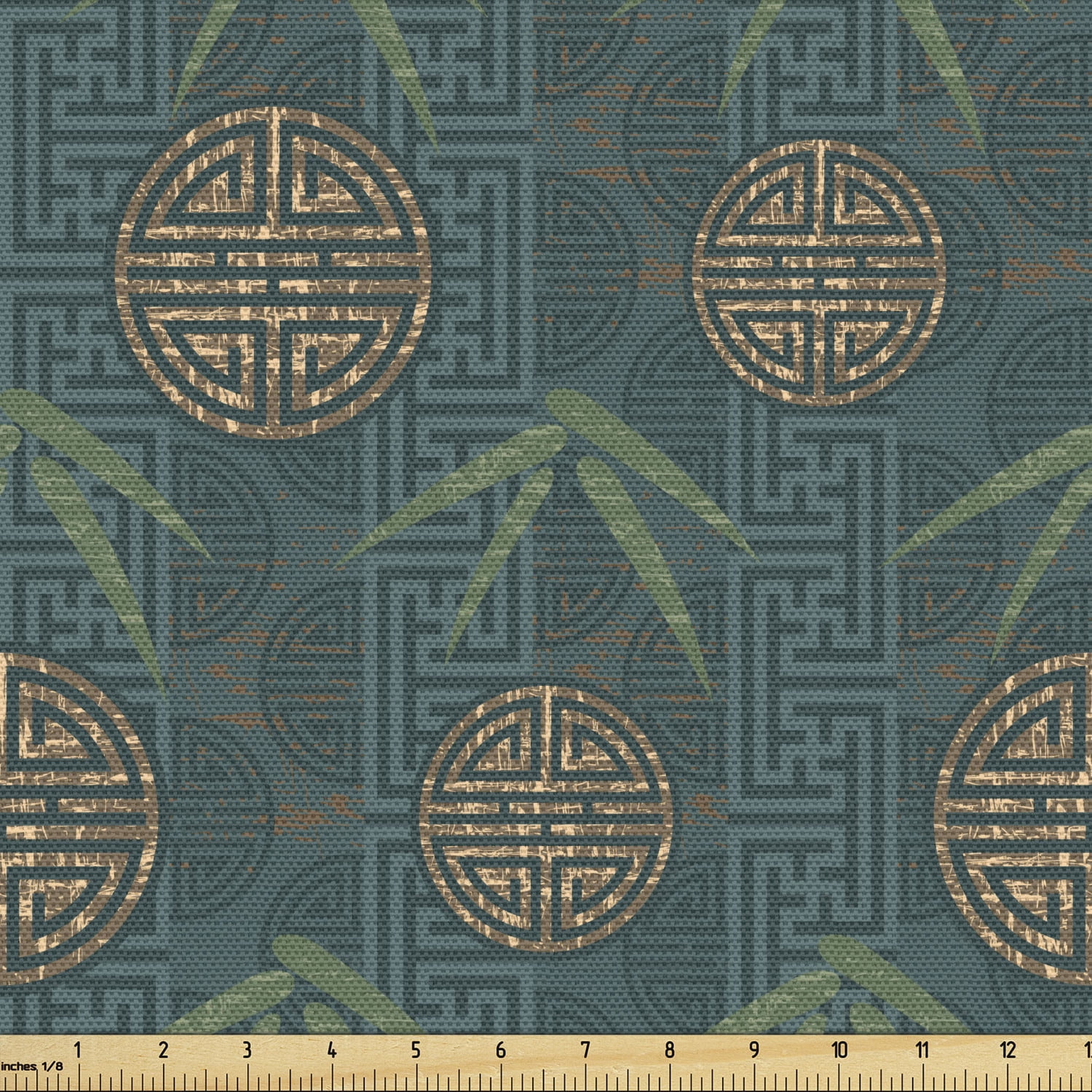 Bamboo Print Upholstery Fabric by the Yard, Style Composition Oriental ...