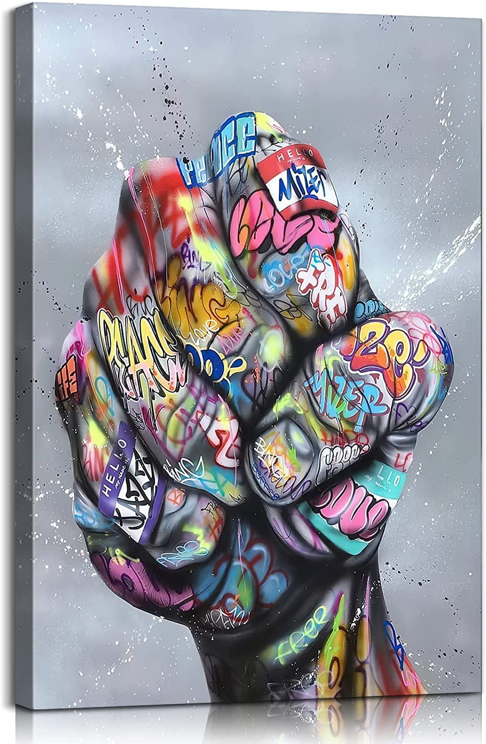 Hang Graffiti Art Wall Decor Colorful Graffiti Wall Art Raised Fist ...