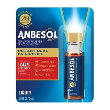 Anbesol Liquid Maximum Strength Instant Oral Pain Relief (Pack of 4 ...