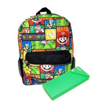 Super Mario Backpack with Lunch Box Mario Kids Backpack 2 Piece Set 16 ...