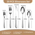 20 count Silverware Set for 4, 18/10 Stainless Steel Material Flatware ...