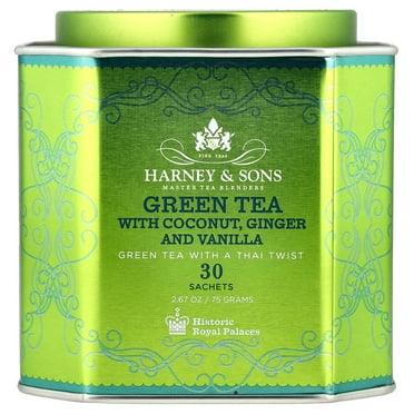 Harney & Sons, Green Tea Bags, Green Tea with Coconut, 1.4 oz, 20 Count ...