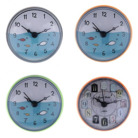 4Pcs Shower Bathroom Clock Waterproof Mini Bath Wall Clock Home Decor ...