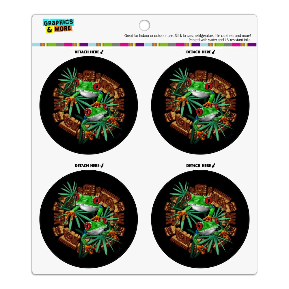 Tree Frog Aztec Temple Refrigerator Fridge Locker Vinyl Circle Magnet ...