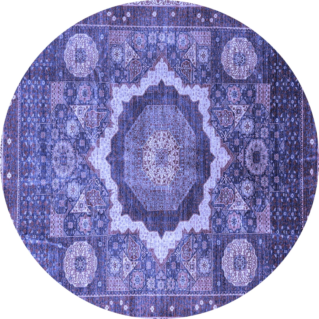 Ahgly Company Indoor Round Abstract Blue Modern Area Rugs, 5' Round ...
