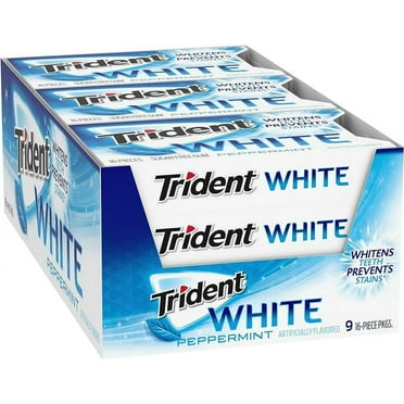Trident White Peppermint Sugar Free Gum , 16 CT (Pack of 9) - Walmart.com