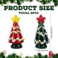 2Pcs 2 Colors Christmas Glass Christmas Tree with Star Display ...