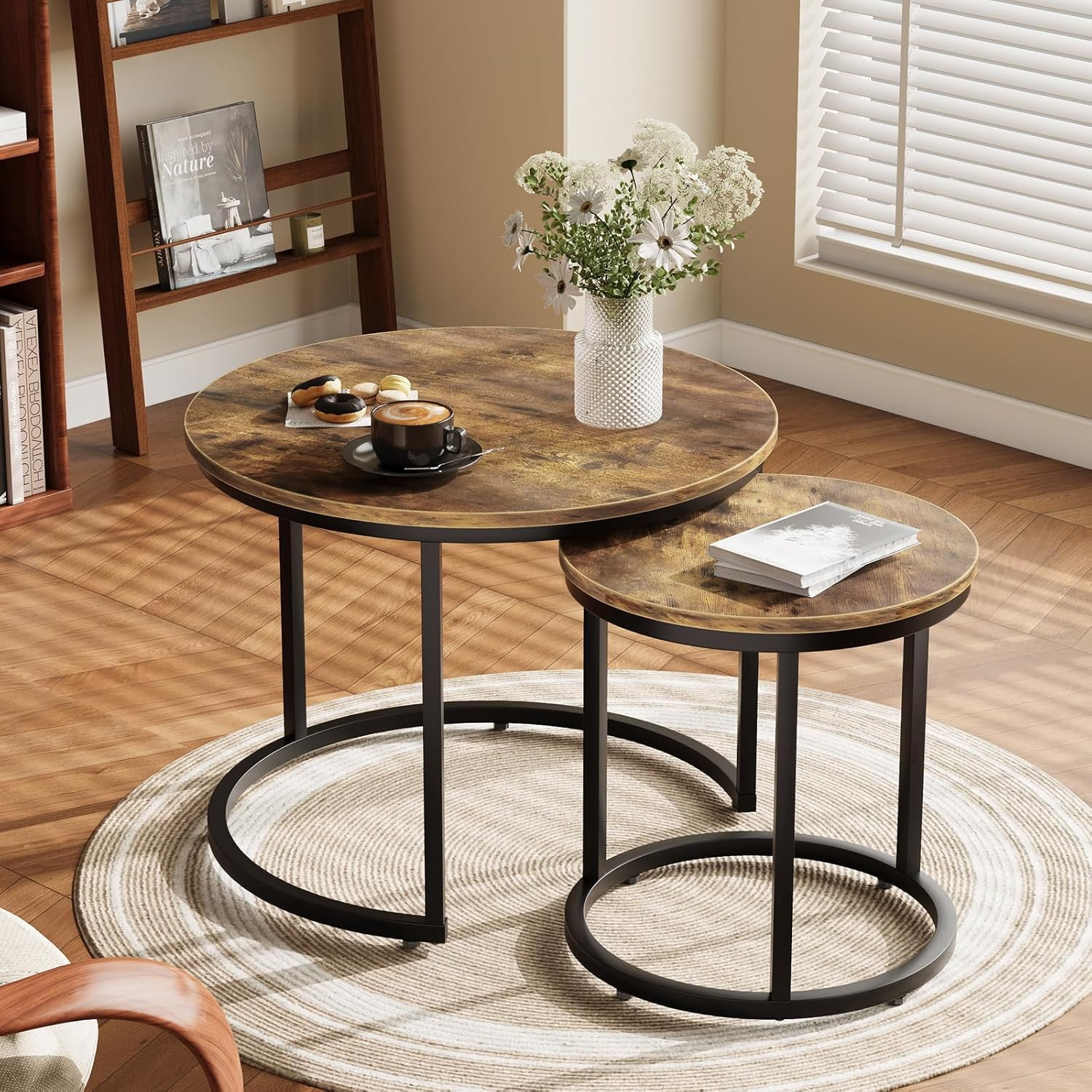 Click here for Semiocthome Modern Round Nesting Coffee Table Set... prices