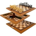 Free Shipping! Deluxe Wooden 3-in-1 Chess Set, Backgammon & Checker Set ...