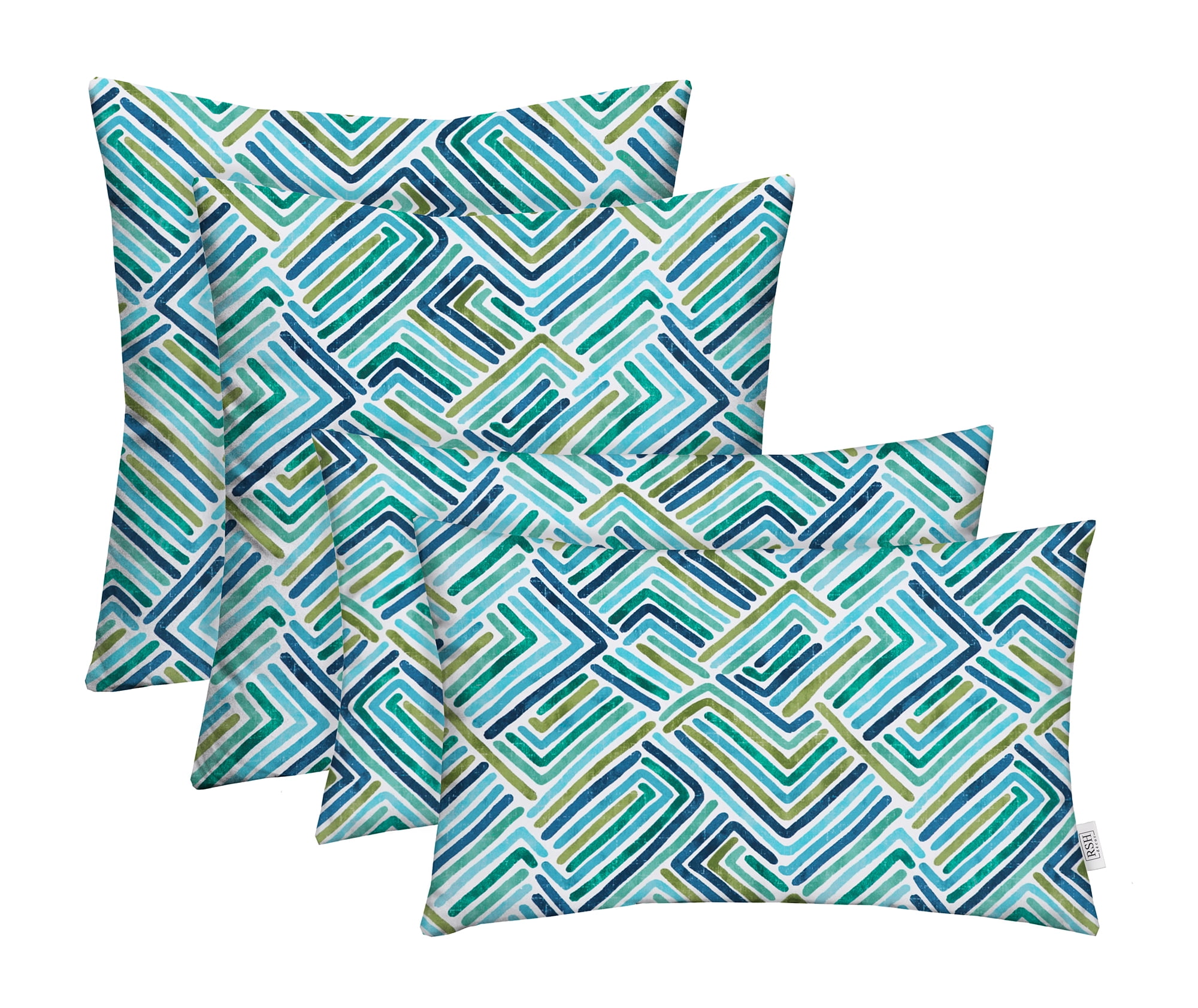 RSH Décor Indoor Outdoor Set of 4 Pillows Square and Lumbar Pillows, 17 ...