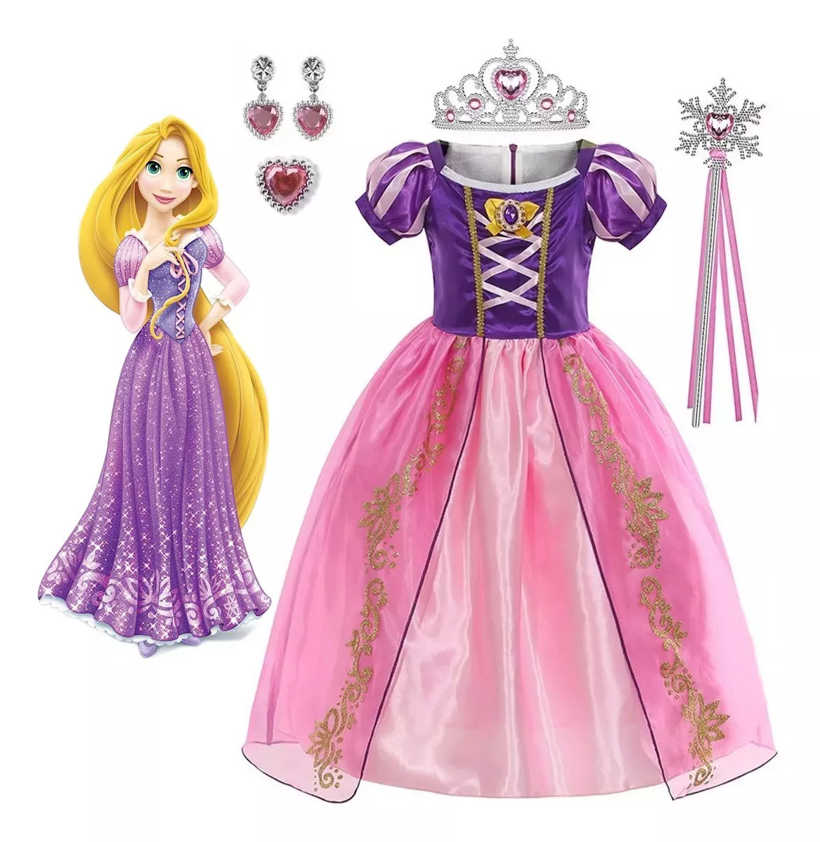 Disfraz De Princesa Rapunzel / Tangled Vestido, Niñas Fiesta Cosplay ...
