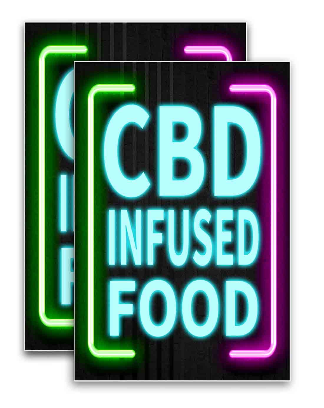 CBD Infused Food (24" X 36") Vinyl Decal Only (Pack of 2) |Sign|Sticker ...