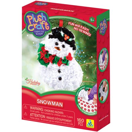 Plush Craft Fabric By Number Ornament Kit, Snowman - Walmart.com ...