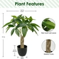 16 Inch Fake Money Tree Plant Potted Artificial Pachira Money Tree ...