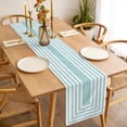 Blue Concentric Squares Dining Table Runner, Modern Abstract Minimalist ...