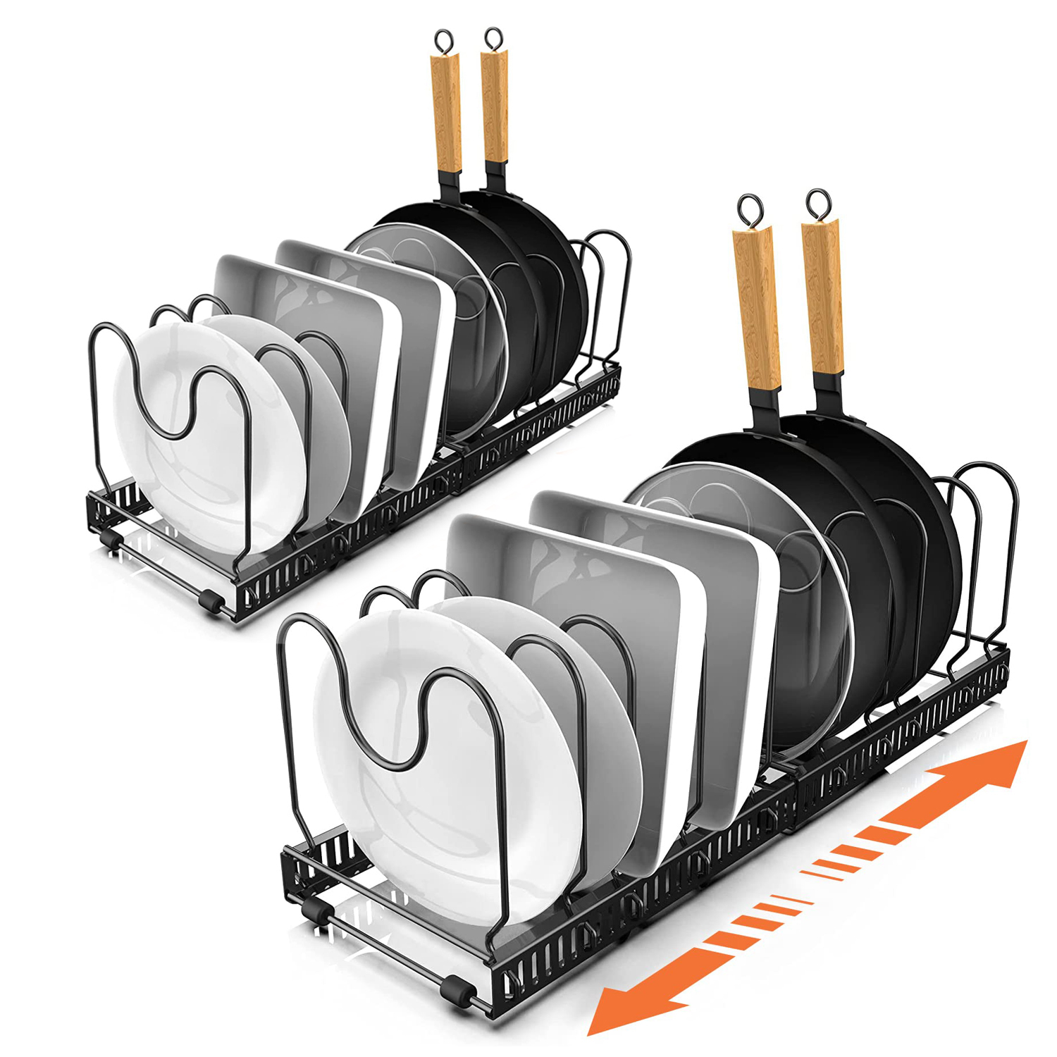 Techvida Pot Rack Organizers, Expandable Pot and Pan Organizer for ...