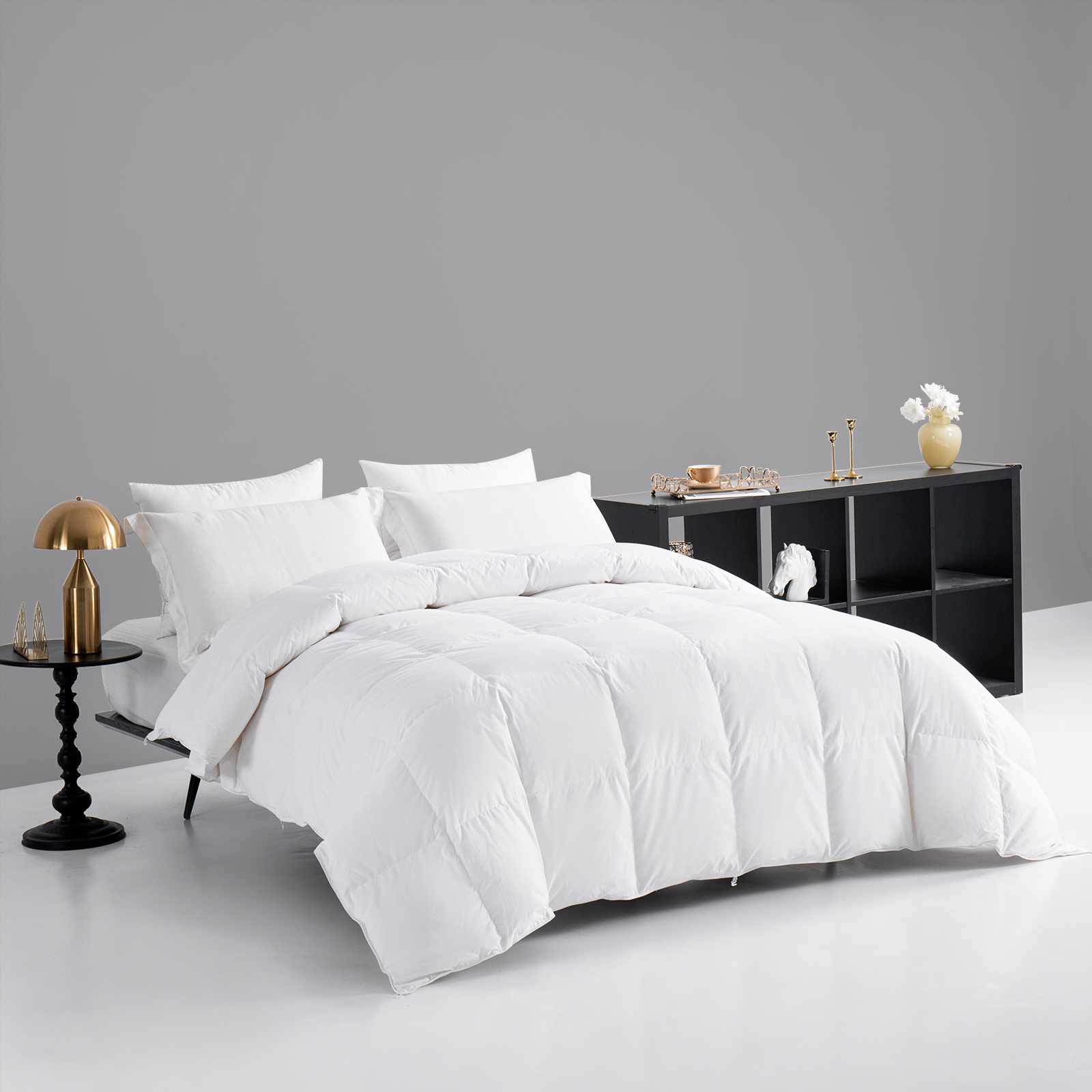 Your Zone Metallic Marble Comforter Bedding Set, Full/Queen, Silver ...