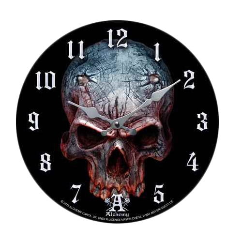 Alchemy Gothic Birth of a Demon Clock Home Decor Skull Wall Clocks ...