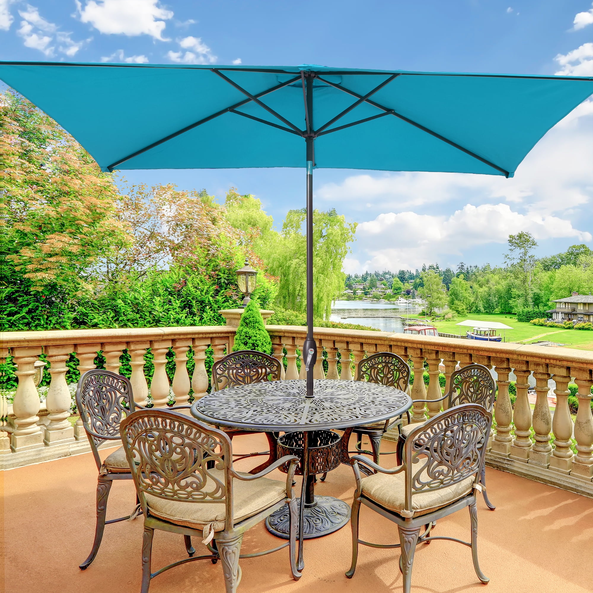 CHYVARY 10 x 6.5ft Outdoor Patio Umbrella Rectangular Outside Table ...