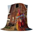 Chicken Butterfly Fleece Throw Blanket Funny Farm Sunglasses Chicken ...
