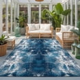 Abstract Blue Ocean Washable Area Rug 3 x 5 ft Country Vintage Nautical ...