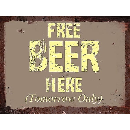 Vintage Metal Wall Sign - Free Beer Here | Walmart Canada